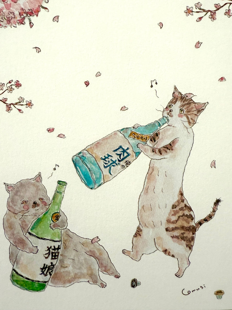 [Tocoro Comugi] Tipsy Hanami Celebration postcard – papertreats