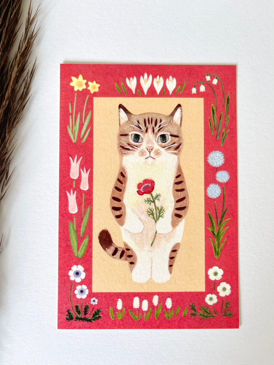 [4legs] Tabby & Anemone postcard – papertreats