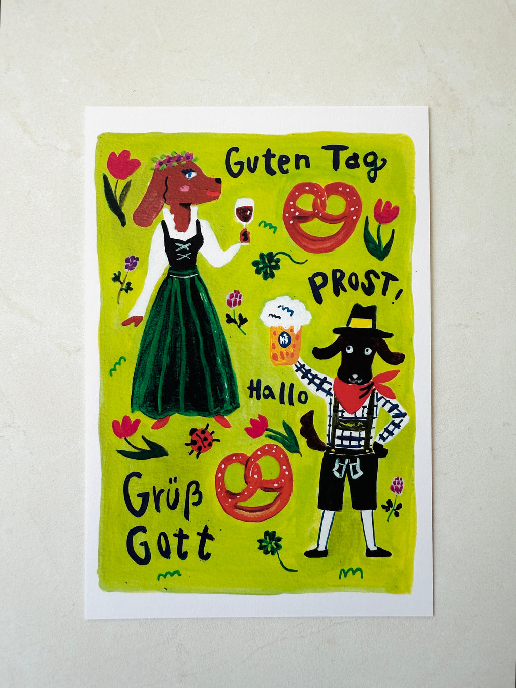 [Yuh Takahashi] Germany 🇩🇪 x Dachshunds postcard – papertreats