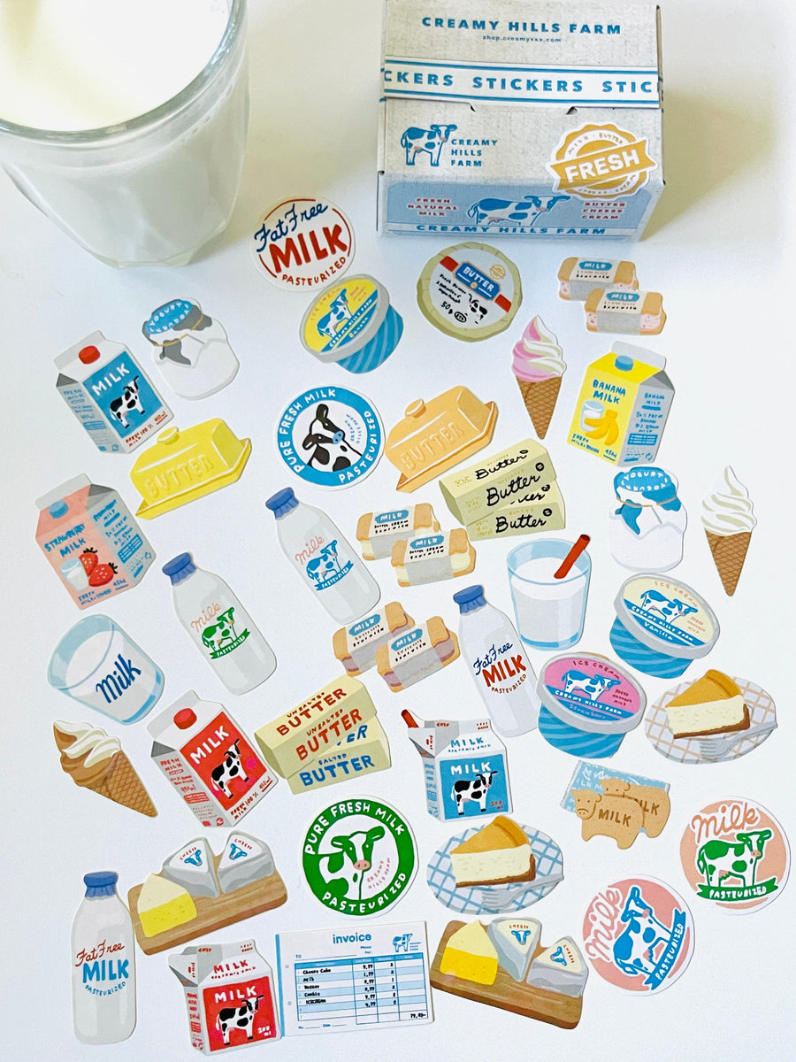 [Greeting Life] Dairy 🥛 Delivery Box flake stickers – papertreats