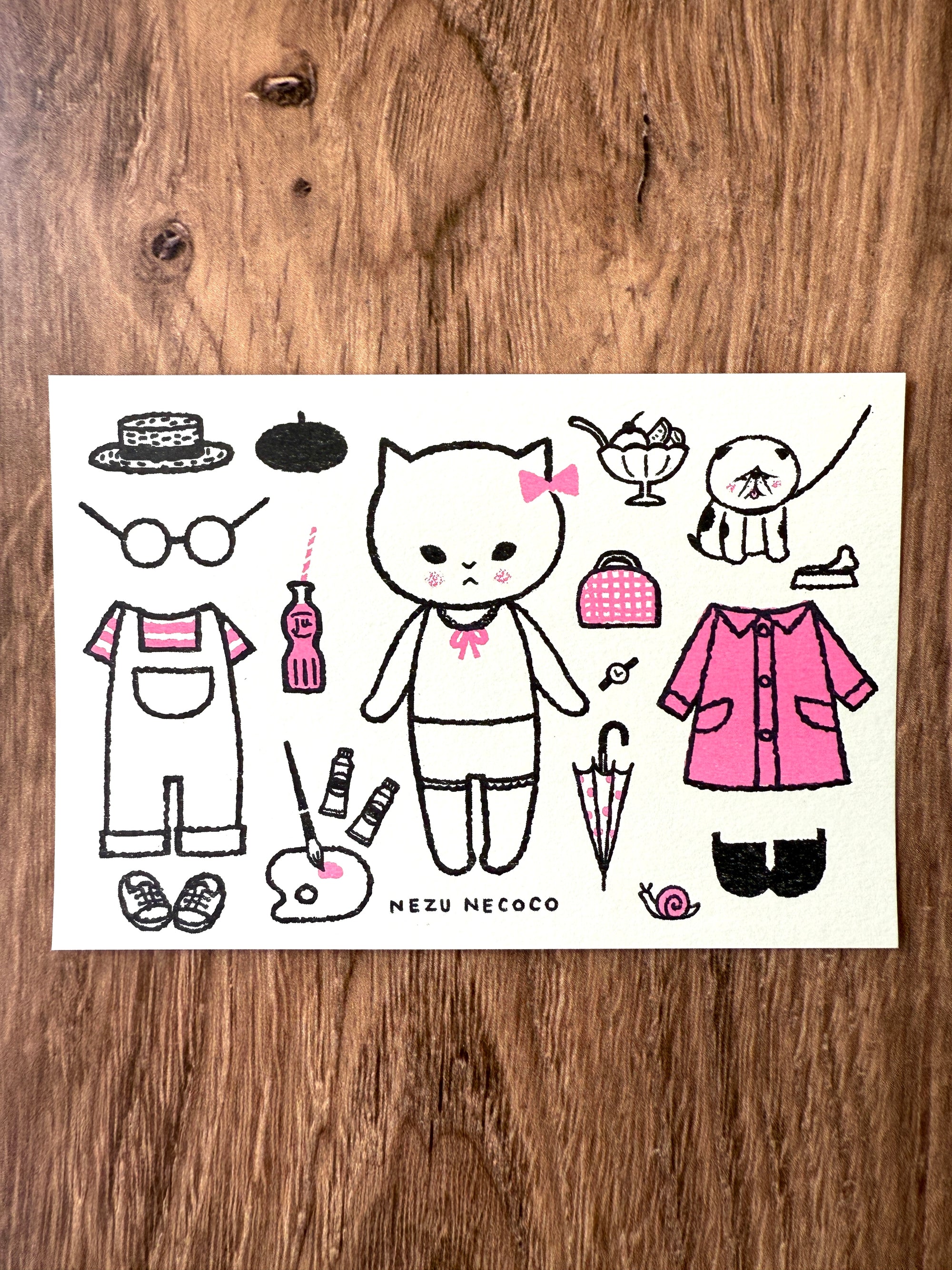 [Tsubame Books] Nezu Necoco Dress-Up postcard – papertreats