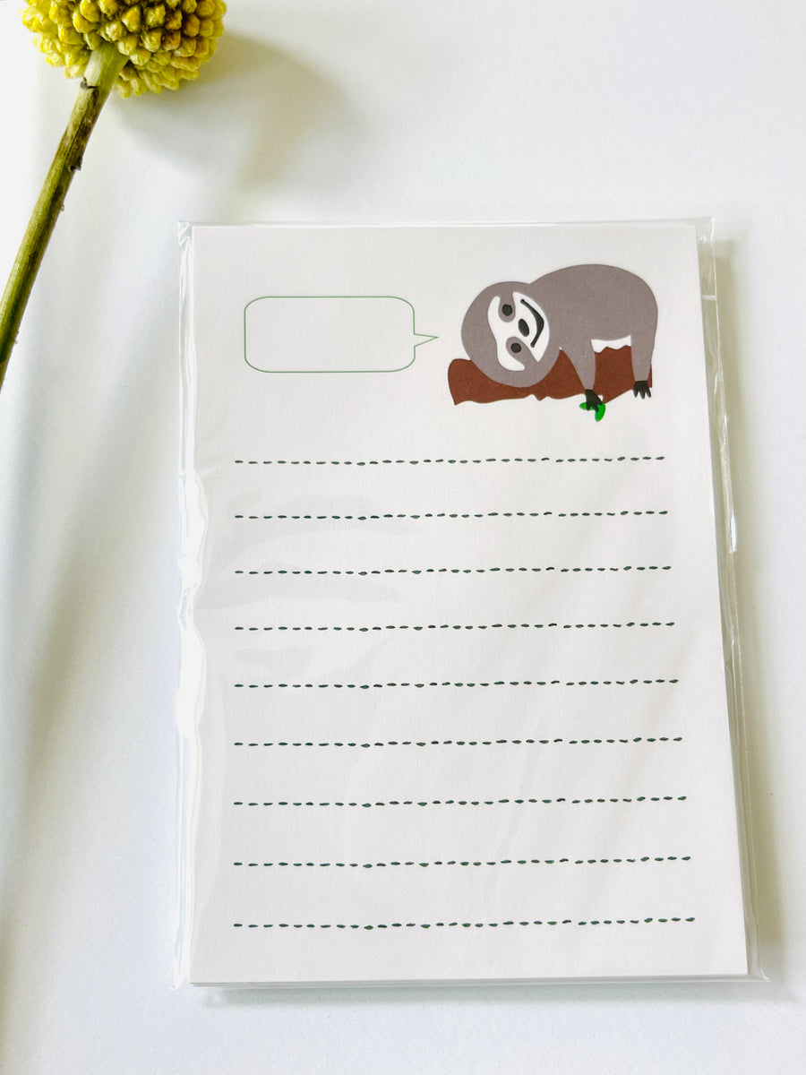 [Panda factory] Sloth mini letter set – papertreats