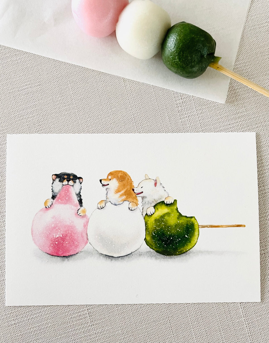 [Natsuka Murata] Shiba Oyatsu series: Sanshoku Dango postcard – papertreats